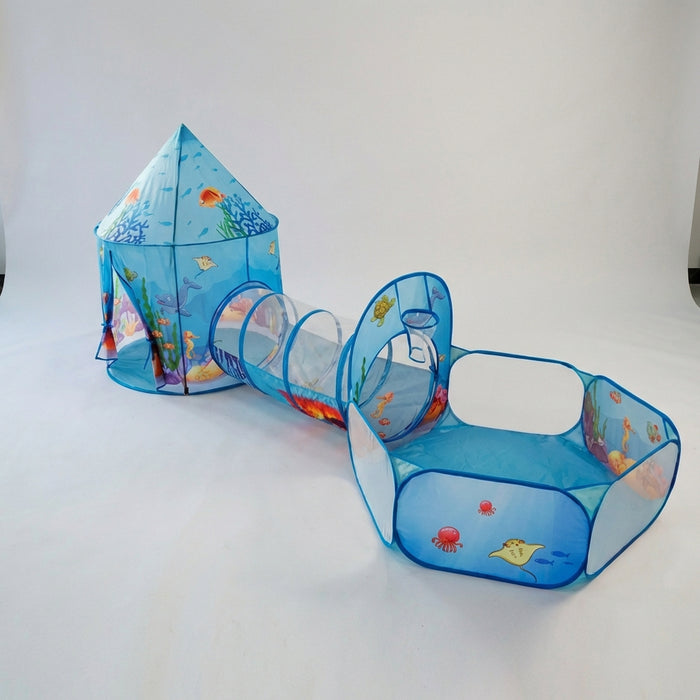 3 in 1 Kids Play Castle Tunnel Ball Pool